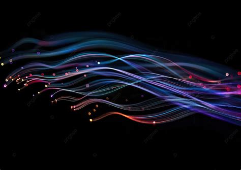 Colorful Light Waves Create A Dynamic Abstract Visual Effect Against Dark Background Light
