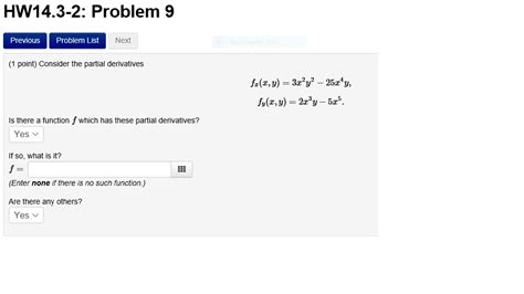 Solved Consider The Partial Derivatives F X X Y 3x 2y 2