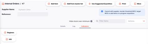 Program Indicators Msupply Documentation User Guides