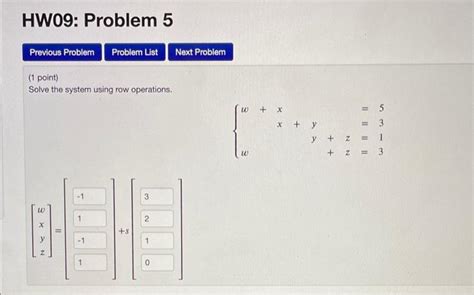 Solved Point Solve The System Using Row Operations Chegg