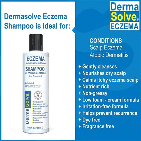 Eczema Relief Shampoo Conditioner Combo Pack By DermaSolve Steroid Free Scalp Therapy For