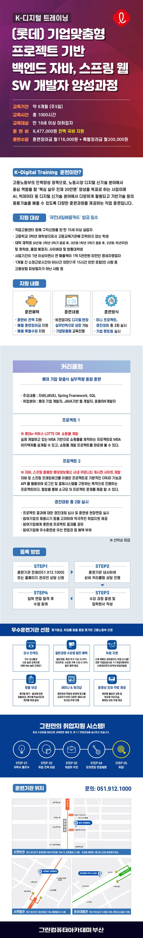 [국비전액지원] [k 디지털트레이닝] 롯데 기업맞춤형 프로젝트 기반 백엔드 자바 스프링 웹 Sw개발자 양성과정 요즘것들