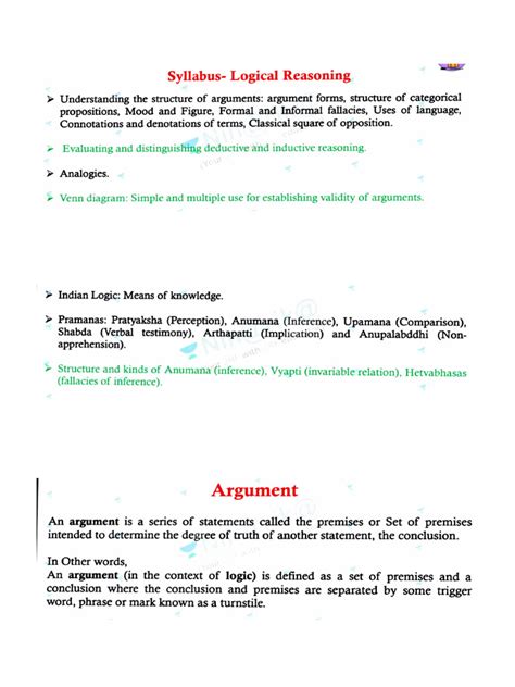 Logical Reasoning Notes Pdf