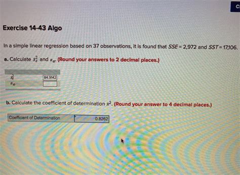 Solved Exercise 1443 Algo In A Simple Linear Regression