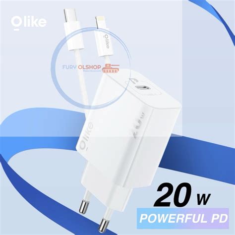 Jual Olike C Cl Power Adaptor Kabel Pd Watt Braided Data Cable Original Shopee Indonesia
