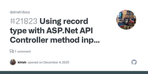 Using Record Type With ASP Net API Controller Method Input Parameter