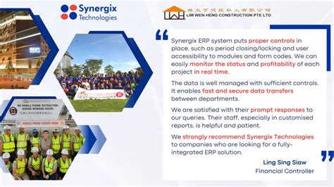 Synergix Technologies Pte Ltd On Linkedin Customertestimonial Synergixtechnologies Erpsoftware