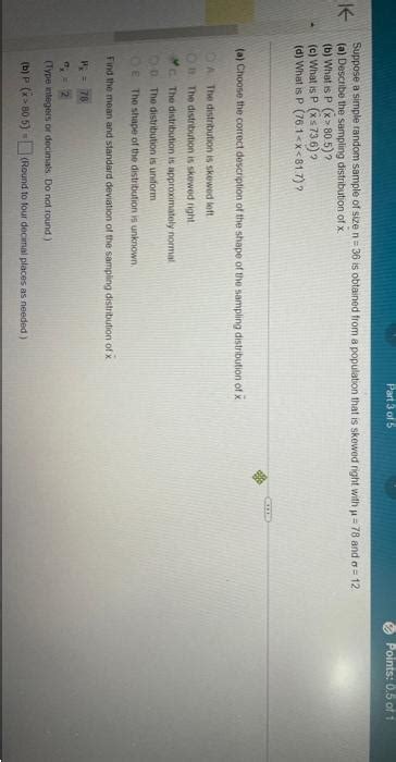 Solved Suppose A Simple Random Sample Of Size N Is Chegg