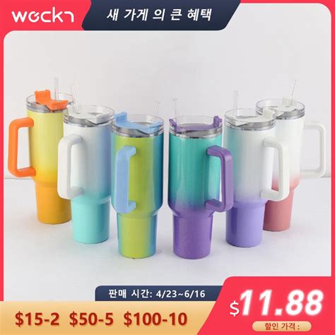 Stanley 손잡이와 빨대 뚜껑이 달린 텀블러 스테인레스 스틸 단열 심플 모던 텀블러 컵 보온병 여행 커피 머그잔