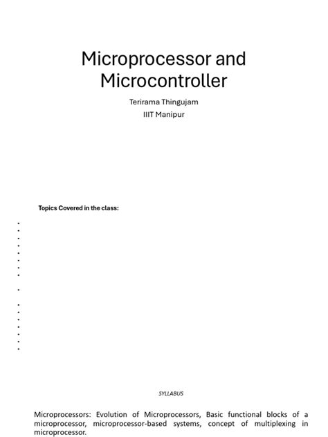 Microprocessor And Microcontroller Pdf Central Processing Unit Microprocessor