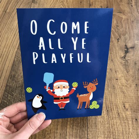 Pickleball Christmas Cards Mixed Pack 12 Count Etsy