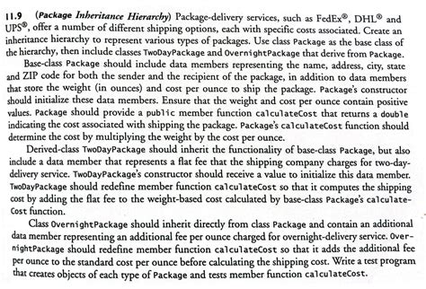 Solved Ii9 Package Inheritance Hierarchy Package Delivery