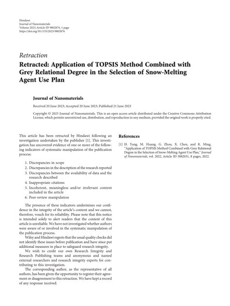 Pdf Retracted Application Of Topsis Method Combined With Grey Relational Degree In The