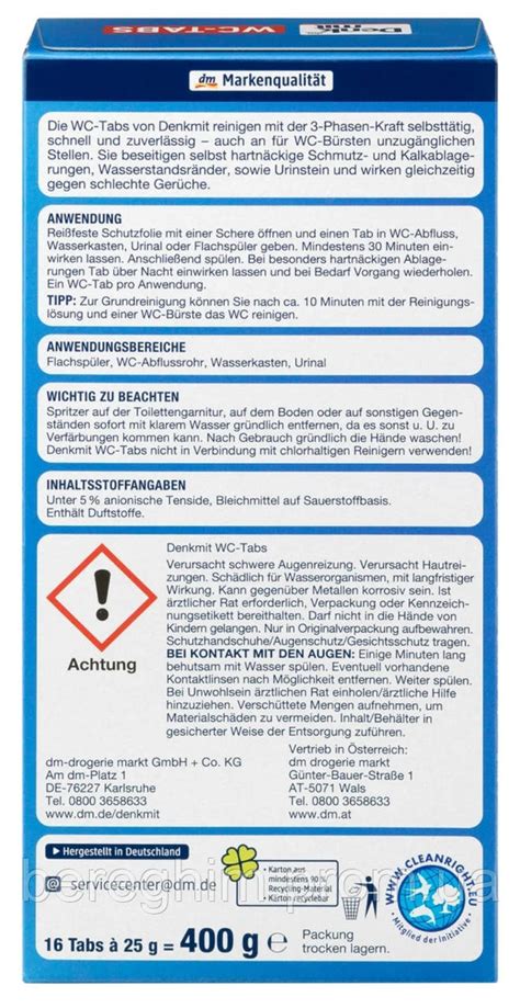 Denkmit Wc Reiniger Tabs 16 Tabs Таблетки для чистки туалету 16 шт Id 1649653295 цена 100