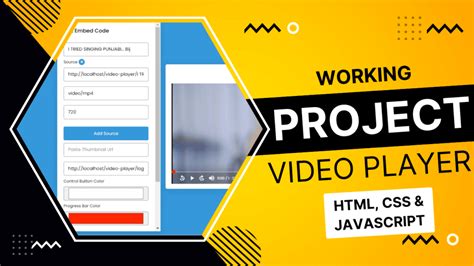 how to generate embed code for a custom video player using javascript