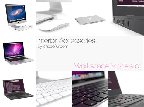 Set Of 3 Modern Workspace Models Blender Market