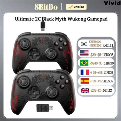 Esports 8bitdo Ultimate 2c Wireless Game Controller Wired Gamepad Black Myth Wukong With Hall