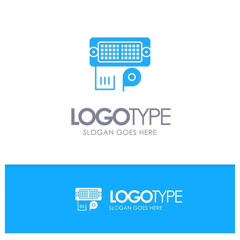 Adapter Connection Data Input Blue Solid Logo With Place For Tagline