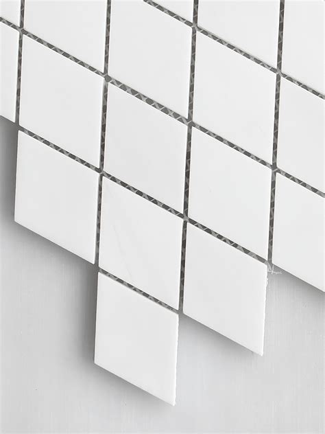 White Diamond Marble Mosaic Backsplash Tile Pure White