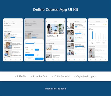 premium psd online course app ui kit