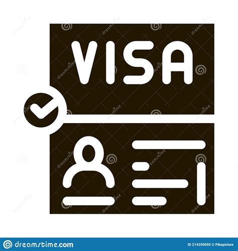 Visa Document Confirmation Icon Vector Glyph Illustration Stock Vector