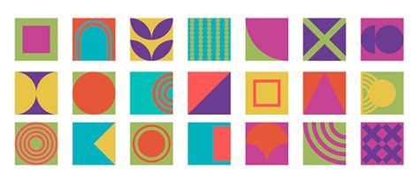 현대 기하학적 형태 최소한의 기본 추상적 인 모양 스위스 바우 하우스 스타일 원시적 인 현대 동적 블록 잔인한 기본 형태 선 눈