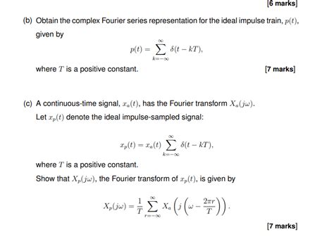 Solved Obtain The Complex Fourier Series Representation For