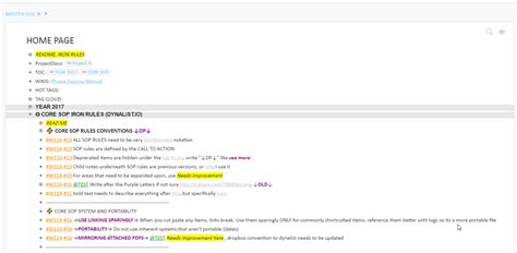 TABLE OF CONTENT NAV Scroll Tag Variable OR Right Pane Nav H To H Features Dynalist Forum