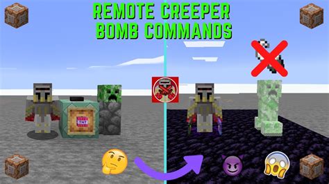 Command Block Tutorial 137 Remote Creeper Bomb Commands In Minecraft