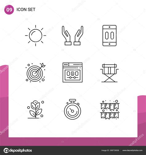 Modern Set Outlines Symbols Web Page Devices Browser Seo Editable Stock Vector By ©flatart 368739558