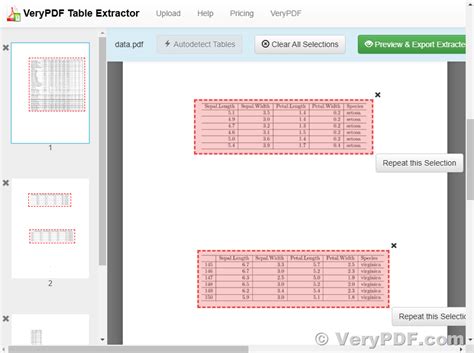 How To Convert Pdf Tables Into An Excel Document Using Verypdf Online Table Extractor Verypdf