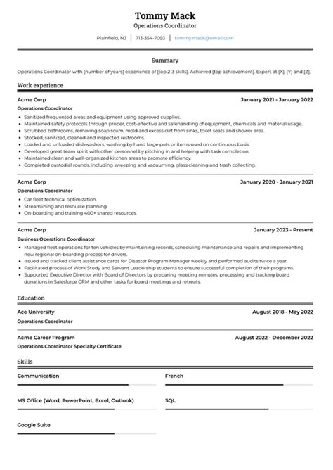 10 Operations Coordinator Resume Examples That Work
