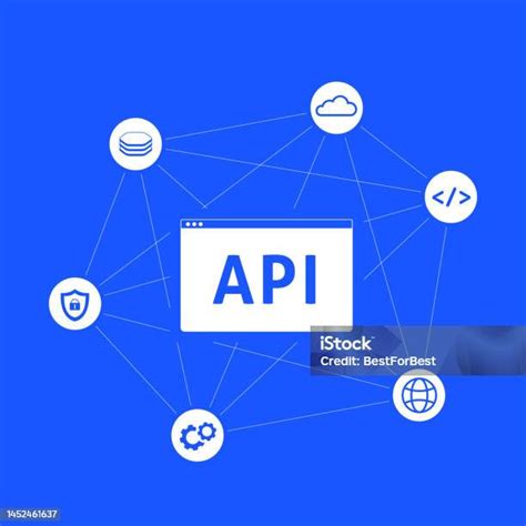 Api 응용 프로그래밍 인터페이스 Api 게이트웨이 아키텍처 및 통합 평면 디자인 벡터 아이콘 그림 애플리케이션 프로그래밍