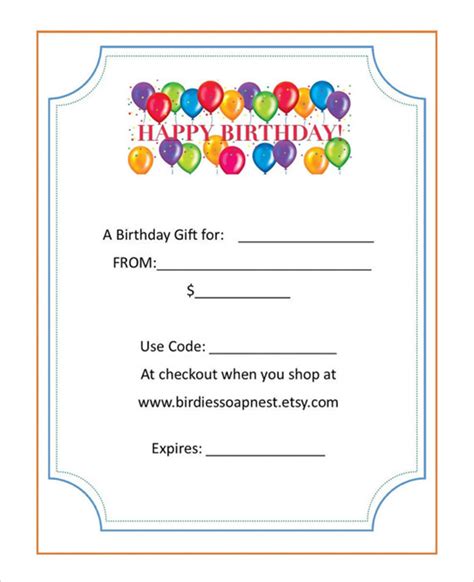 Birthday T Certificate Sample Template Certificate Templates