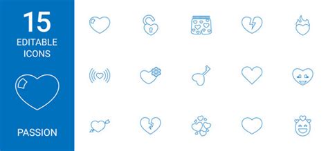 Passion Icons Royalty Free Vector Image Vectorstock