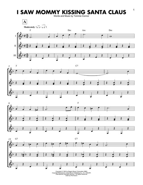 I Saw Mommy Kissing Santa Claus By Tommie Connor Guitar Ensemble