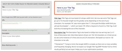 Free Google Title Tag SERP Preview Tool Avid Demand