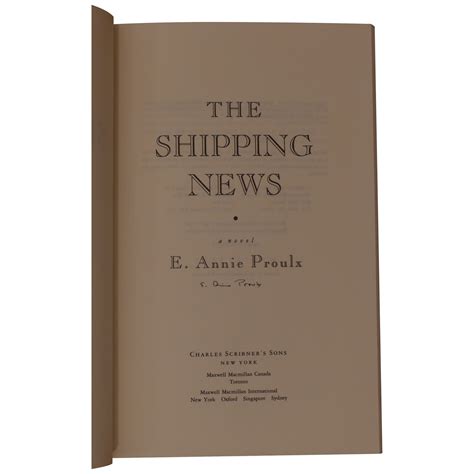The Shipping News An Excerpt E Proulx Advance Reading Copy