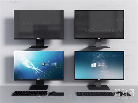 电脑 显示器3d模型下载 现代电脑 显示器组合3d模型下载 Id1410339 Vr渲染器 智鸥网 原一米八3d模型网，专业的3d素材库