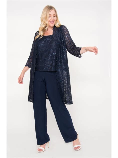 Randm Richards Randm Richards Plus Size Mother Of The Bride Pant Suit Duster Jacket