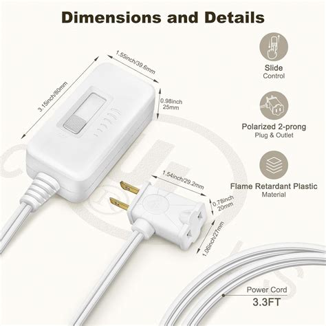 Rrdwq Table Top Plug In Lamp Dimmer Switch For Tablefloor Lamps Ul
