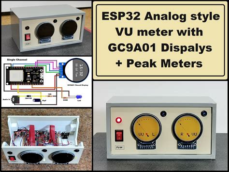 ESP32 Analog Style VU Meter With GC9A01 Round Dispalys Peak Meters Arduino Project Hub