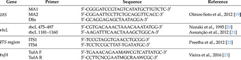 Primer Sequences Used For Molecular Taxonomy Analysis Download Scientific Diagram