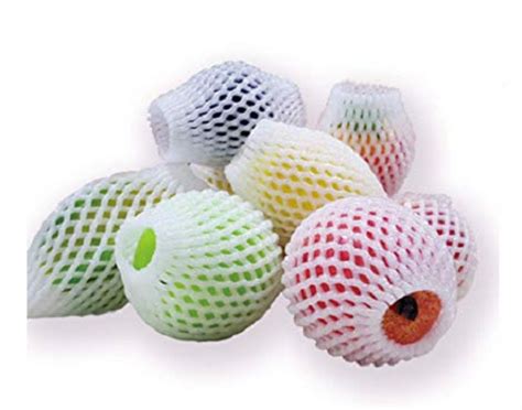 Fruits Cover Plain Plastic Foam Net Size 80mm Polyethylene Foam White Color Easy Open Design