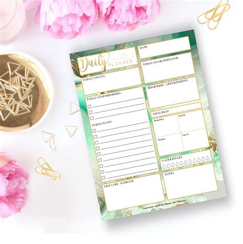 Daily Planner Pad Mint Sensation Planner Girl Collection Daily Planner Pad Mint Sensation Planner Girl Collection