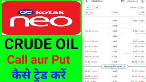 Crude Oil Call And Put Kotak Neo Me Kaise Trade Karehow To Trade Crude Oil Youtube