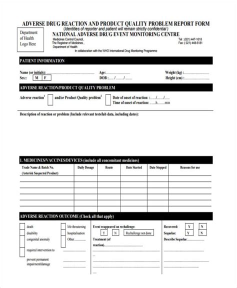 Free 11 Adverse Event Forms In Pdf Ms Word Excel