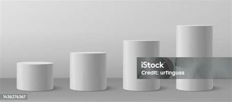 회색 배경에 고립 된 흰색 3d 실린더 기둥 벡터 일러스트 레이 션 원기둥에 대한 스톡 벡터 아트 및 기타 이미지 원기둥 3차원 형태 블록 Istock