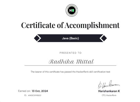Radhika Mittal On Linkedin Java Certification Hackerrank Codingjourney Softwaredevelopment