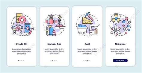 Types Of Nonrenewable Energy Sources Onboarding Mobile App Page Screen Banner Template Download